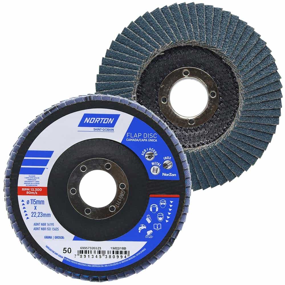 Lija para amoladora 4.1/2" #60 Norton | Carpintec.com.pe